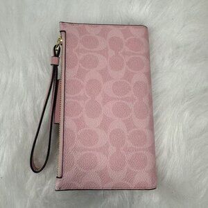Coach | Bags | Coach Phone Wallet Wristlet In Signature Canvas In ...
